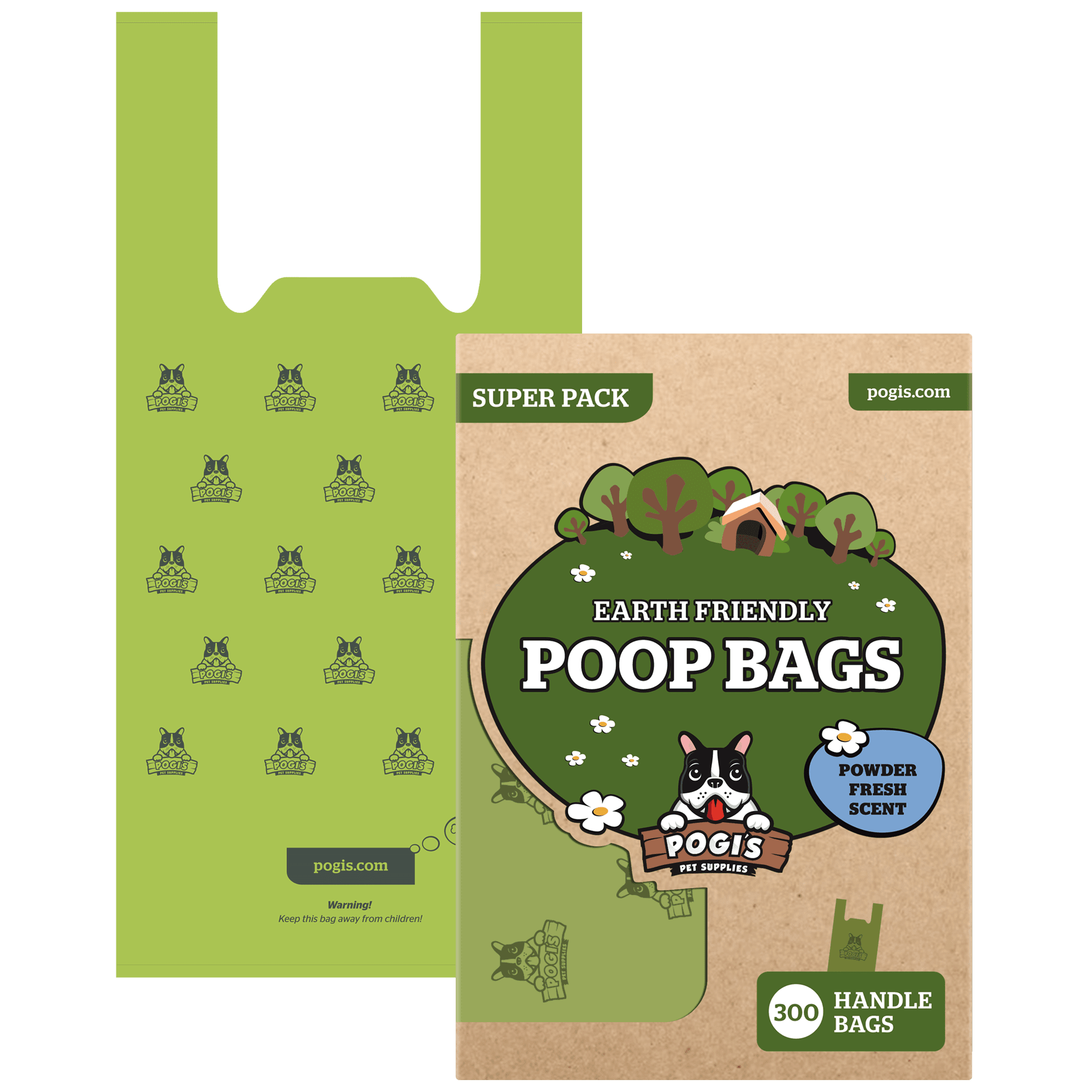 Pogi's Dog Poop Bags with Easy-Tie Handles - 300 Doggy Leak-Proof ...