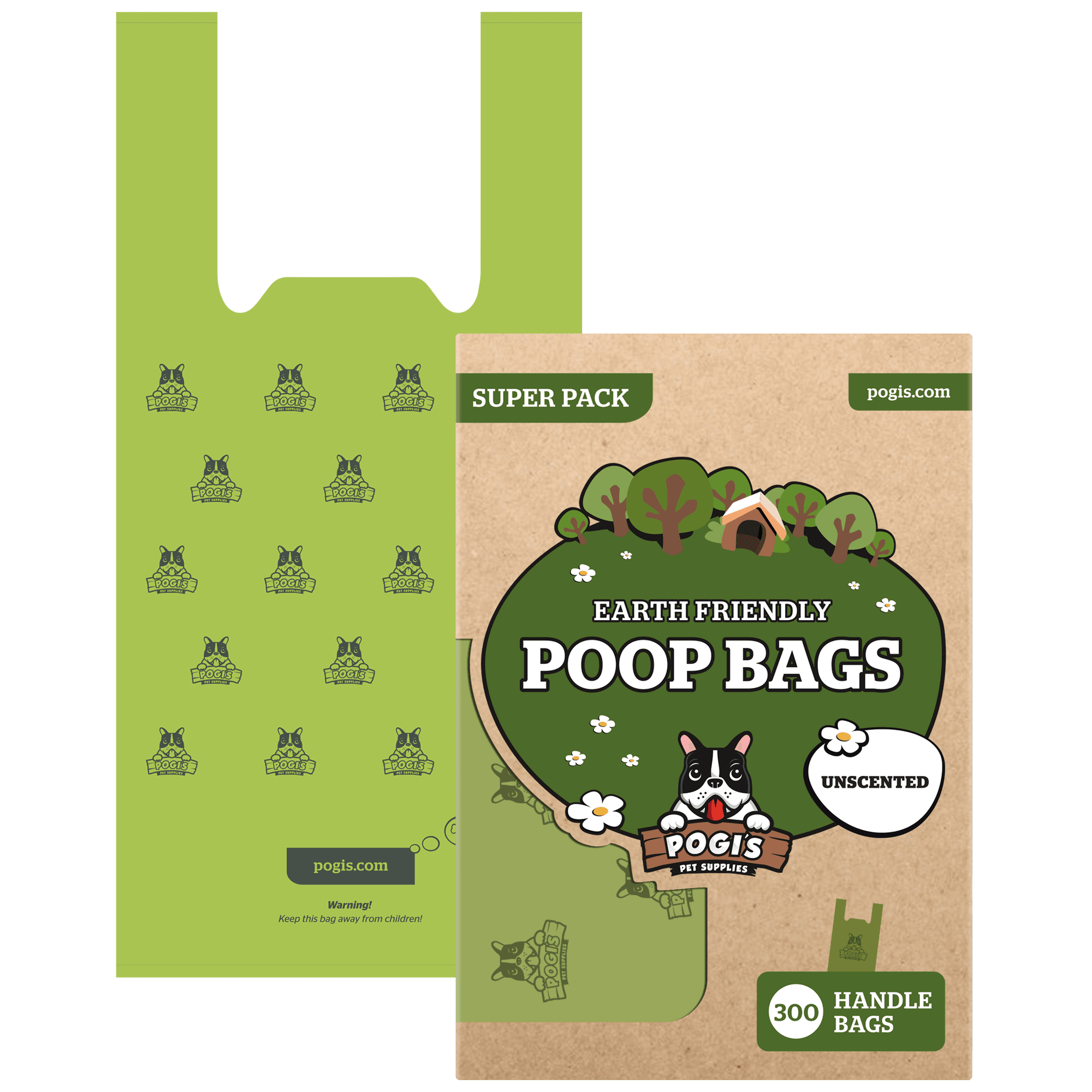 Pogi's Bulk Large Doggie Waste Bags - 300 Unscented, Thick, Disposable ...