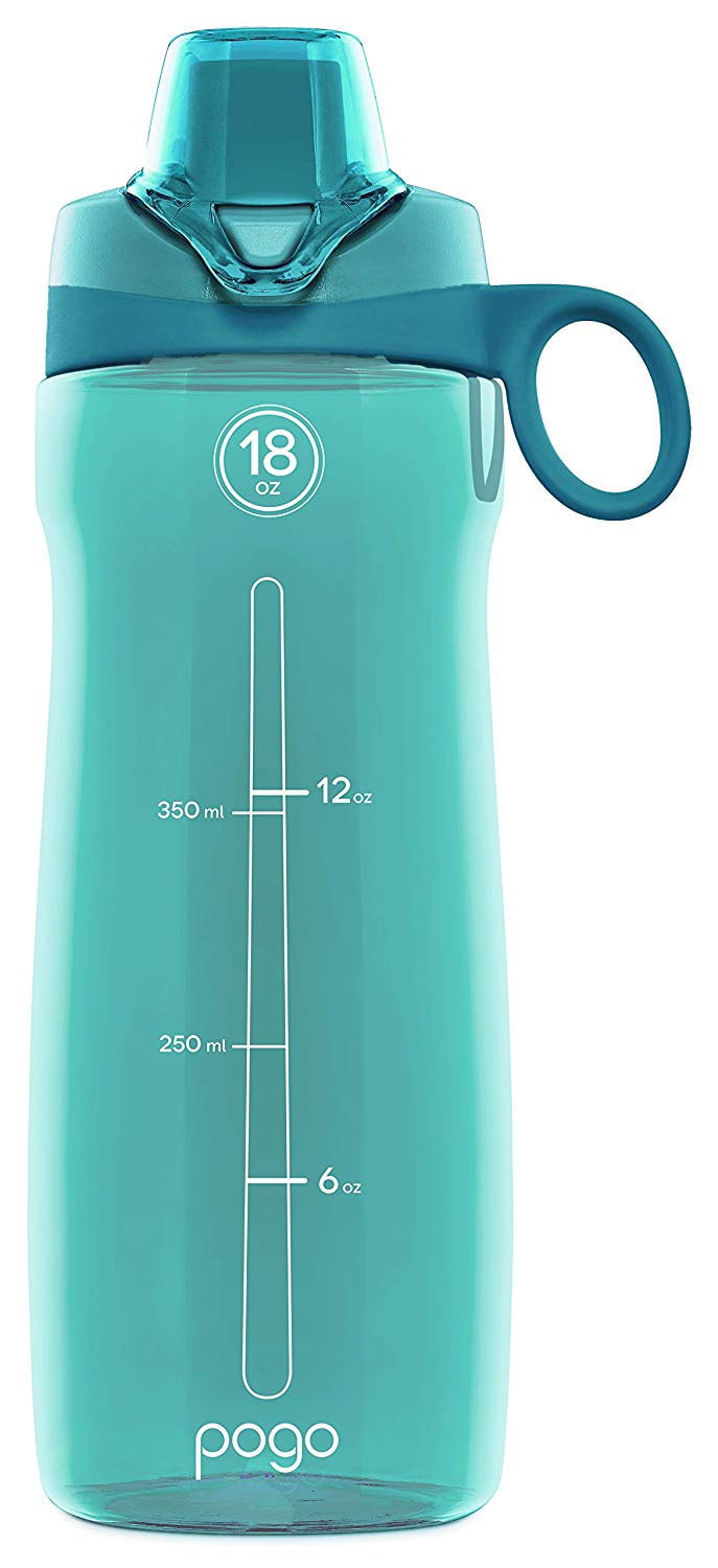 Pogo BPA-Free Plastic Water Bottle with Chug Lid, Blue Atoll, 18 oz ...