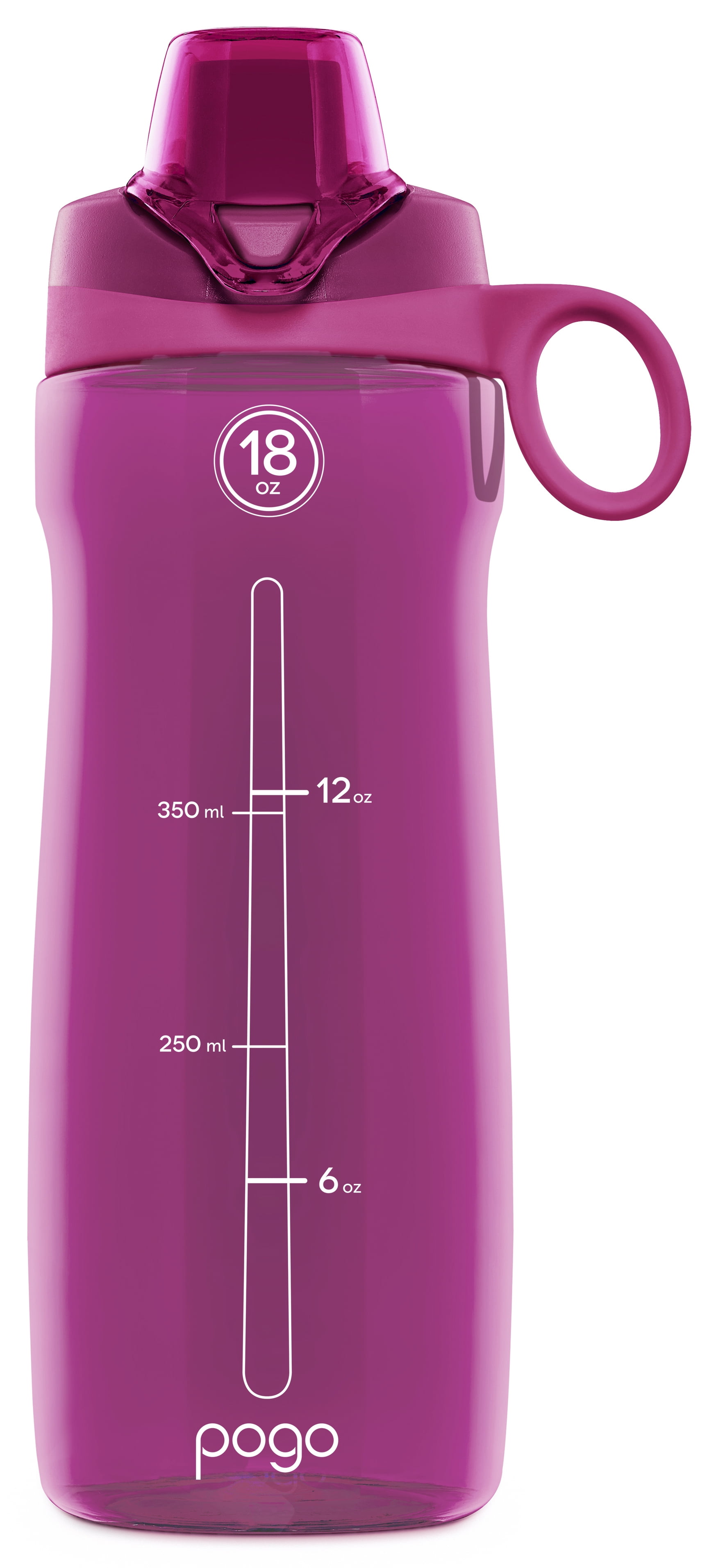 Pogo BPA-Free Plastic Water Bottle with Chug Lid, Fuchsia, 18 oz ...