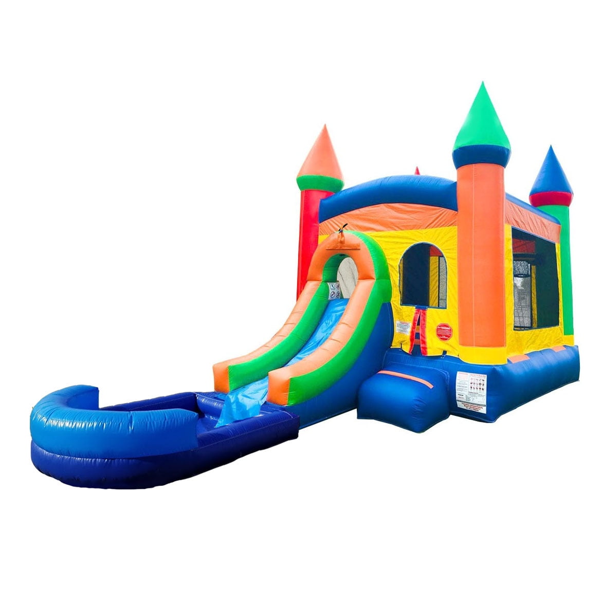 Pogo Crossover Rainbow Bounce House with Slide & Splash Pool - Walmart.com