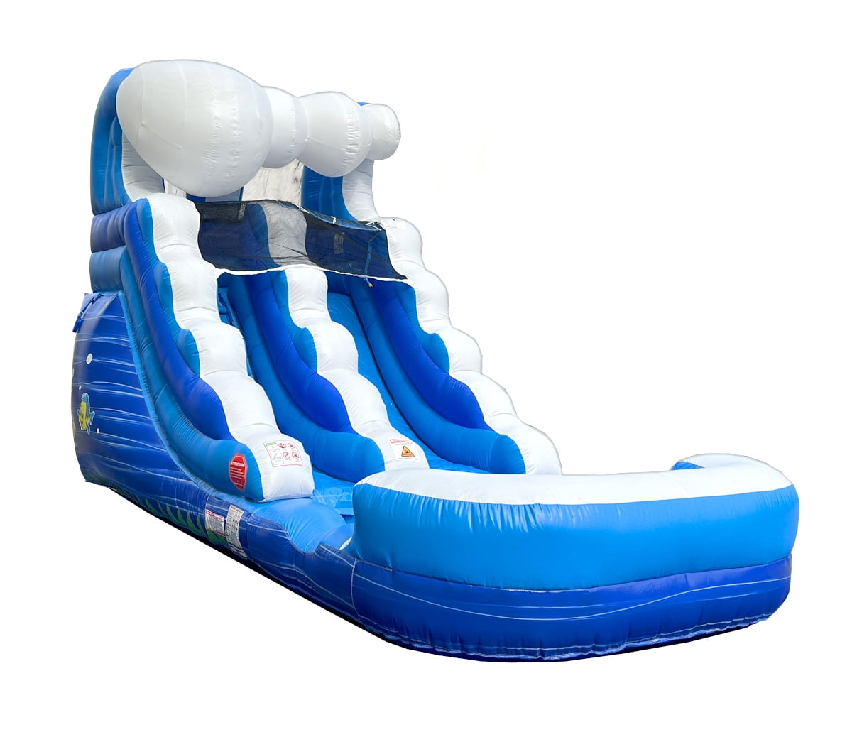 Pogo Commercial Grade Inflatable Water Slide, 12ft Blue Wave Bounce ...