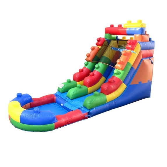 Pogo Bounce House Crossover Kids Inflatable Water Slide, Building Block ...