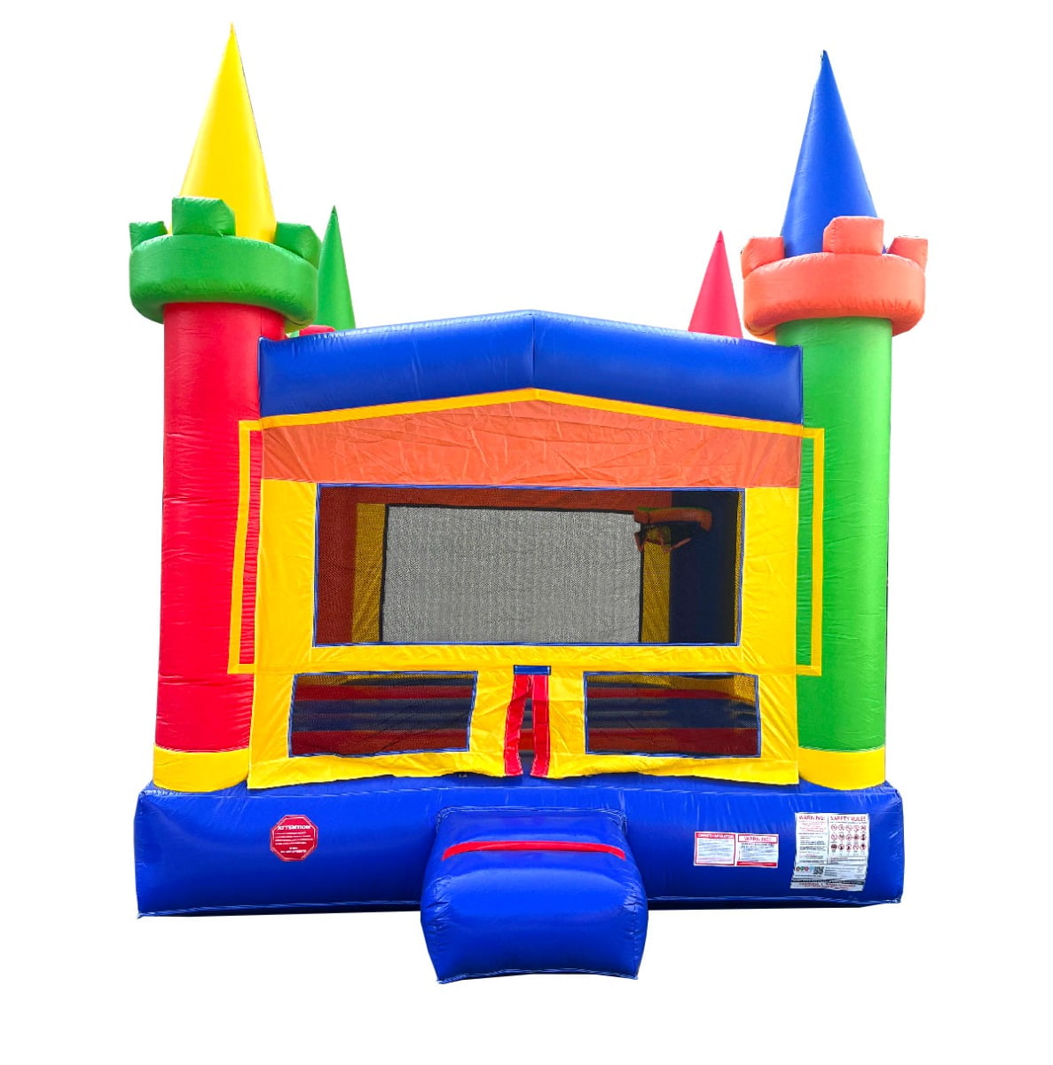 Pogo Crossover Kids Inflatable Bounce House, Rainbow Jumper Castle with ...