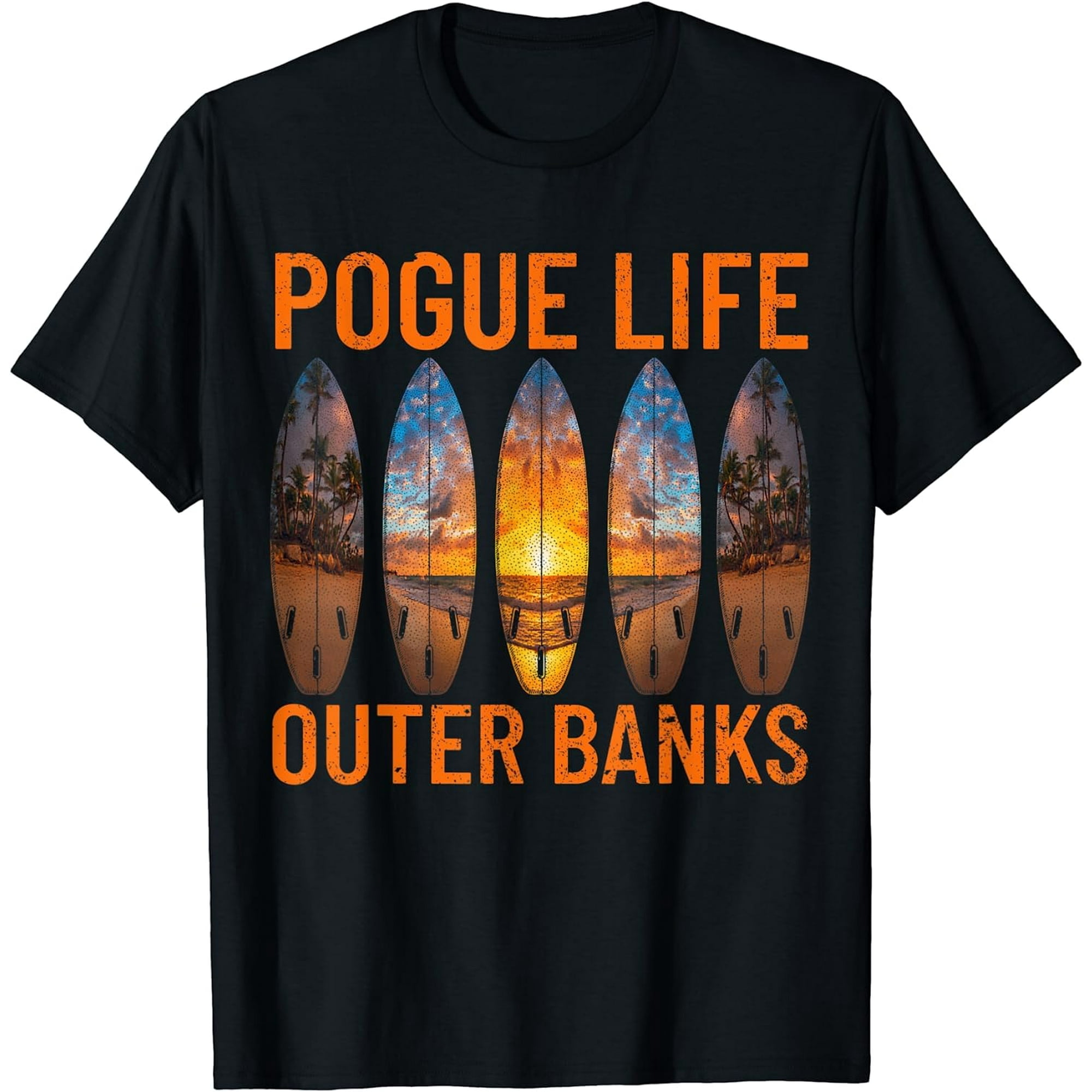 Pogue Life Outer Banks Beach Sunset Surfing Pogue Life pure cotton T ...
