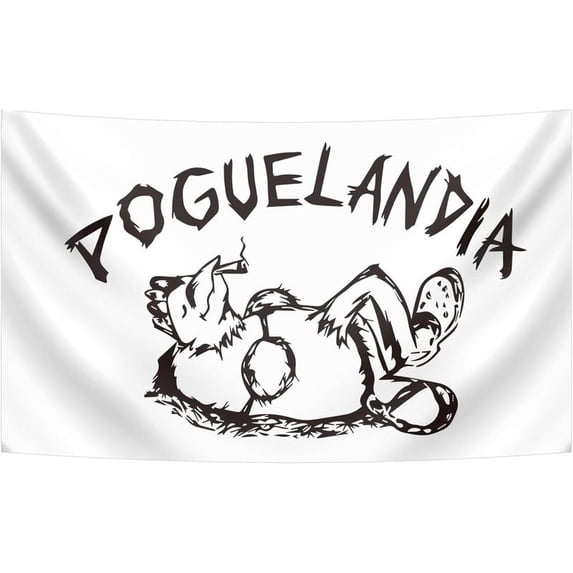 Poguelandia Flag Tapestry Funny Flag Banner for College Dorm Room Wall ...