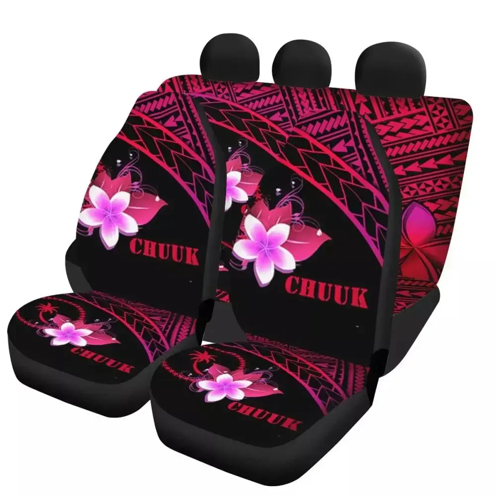 Pohnpei Tribe Plumeria Pattern Car Seat Covers Kakau Polynesian Front ...