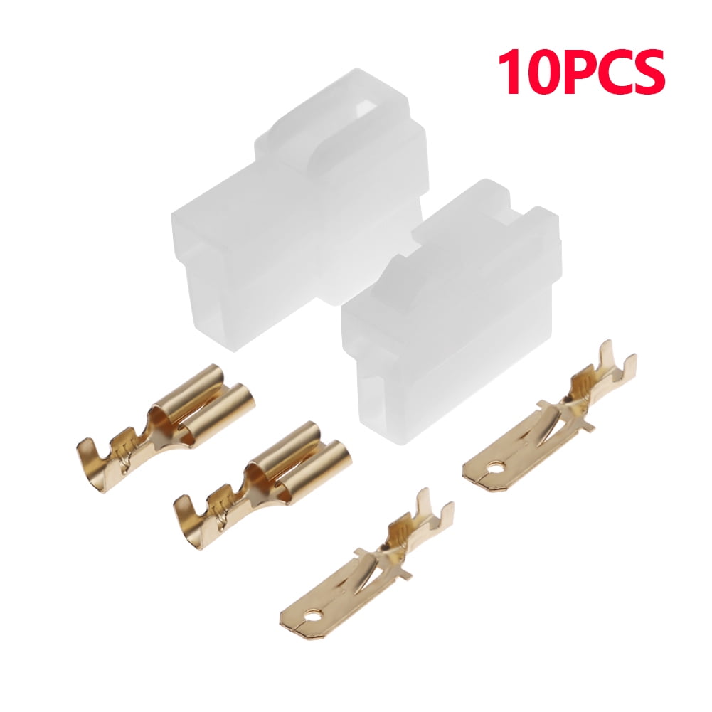 Pohot 10 Sets Radio DC Power Connector Plug T-Type 2 Pin Male Female ...
