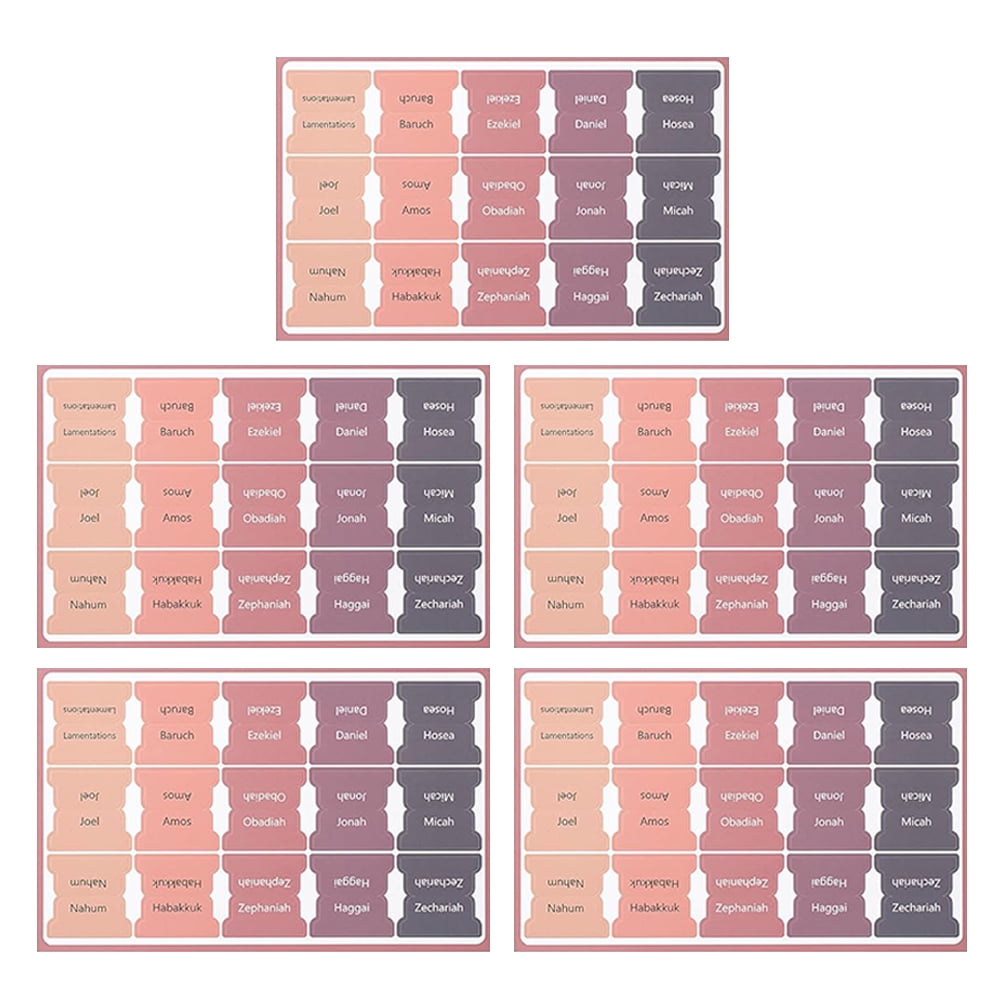 Pohot 5 Sheet Self-adhesive Paper Tabs Easy Read Bible Book Tabs Large ...