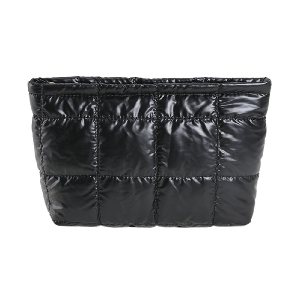 Pohot Padded Quilted Makeup Storage Bag Large Capacity Makeup Organizer ...
