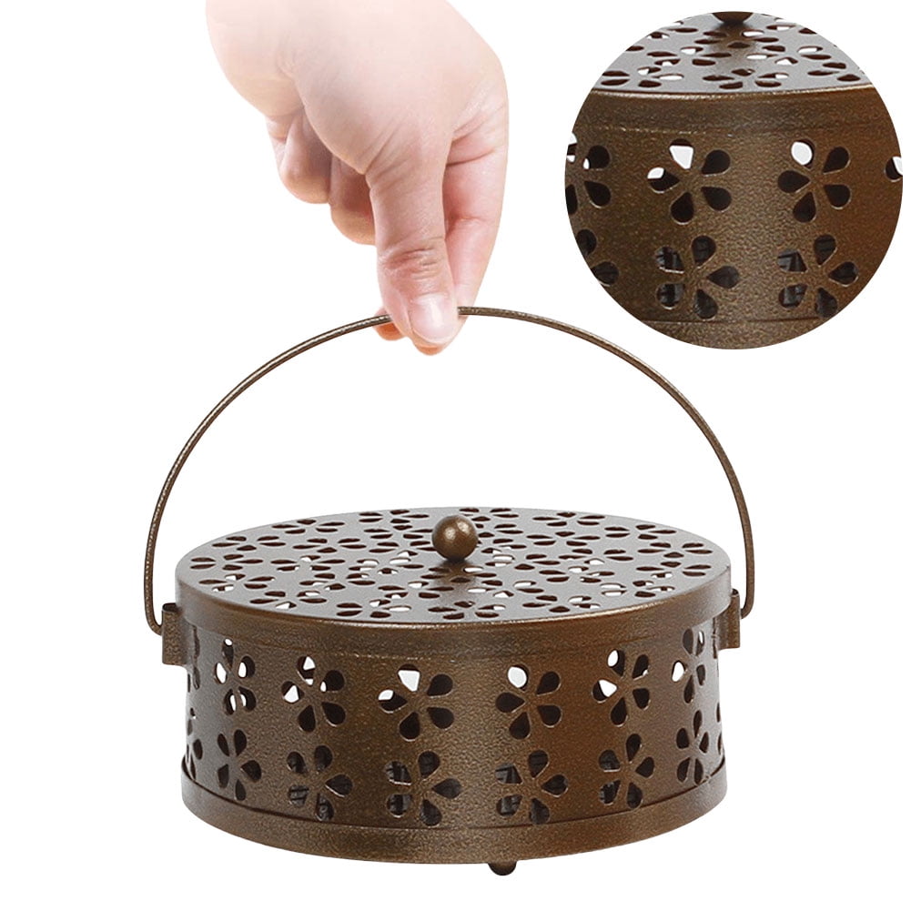 Pohot Portable Mosquito Coil Holder with Lid and Handle Metal Mosquito ...