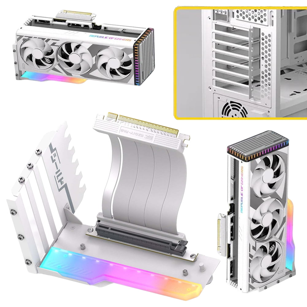 Pohot Vertical GPU Mounting Bracket with 15cm PCI-E 4.0 X16 Riser Cable ...