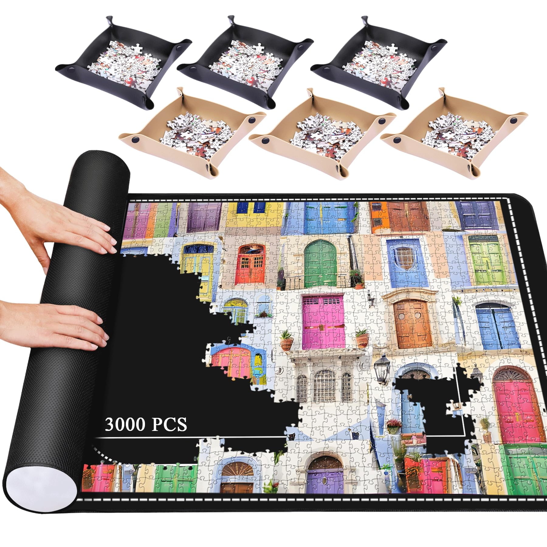 Pohxev Jigsaw Puzzle Mat AIF9 Roll Up, 49” x 36” 3000 2000 1500 Pieces ...