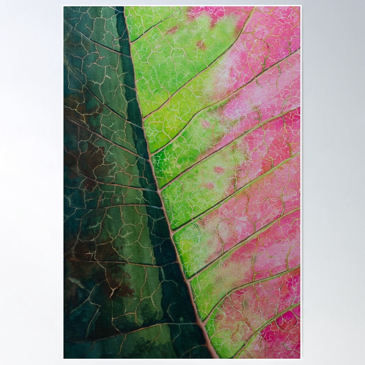 Poinsettia Leaf Poster Wall Art, Modern Wall Decor For Living Room ...