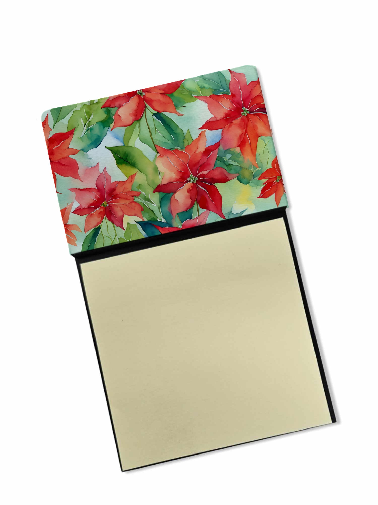 Poinsettias in Watercolor Sticky Note Holder 3.25 in x 5.25 in ...