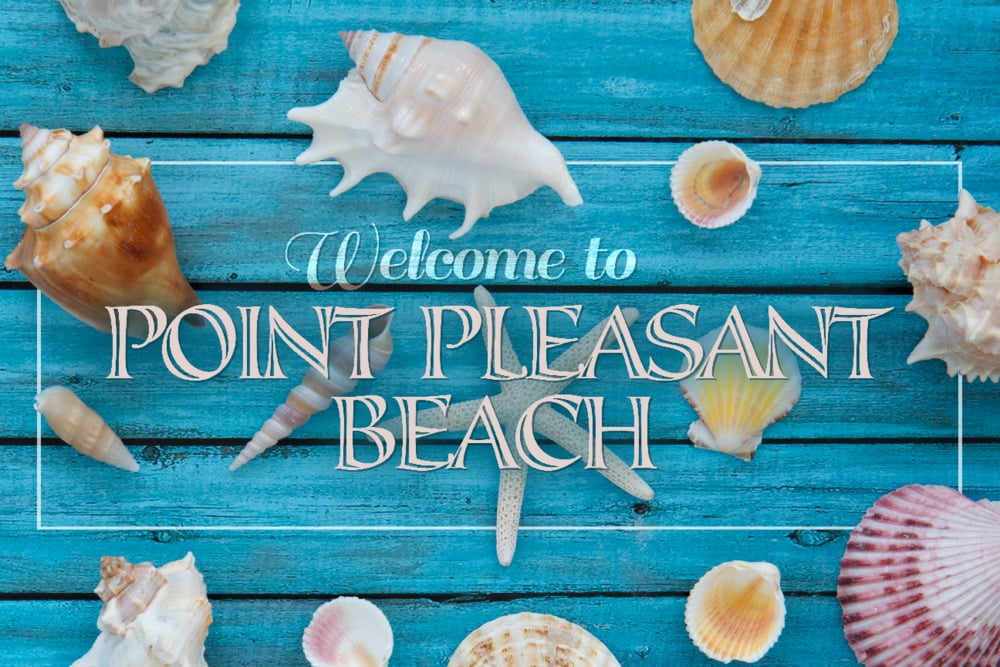 Point Pleasant Beach, New Jersey, Welcome, Seashells (16x24 Giclee ...