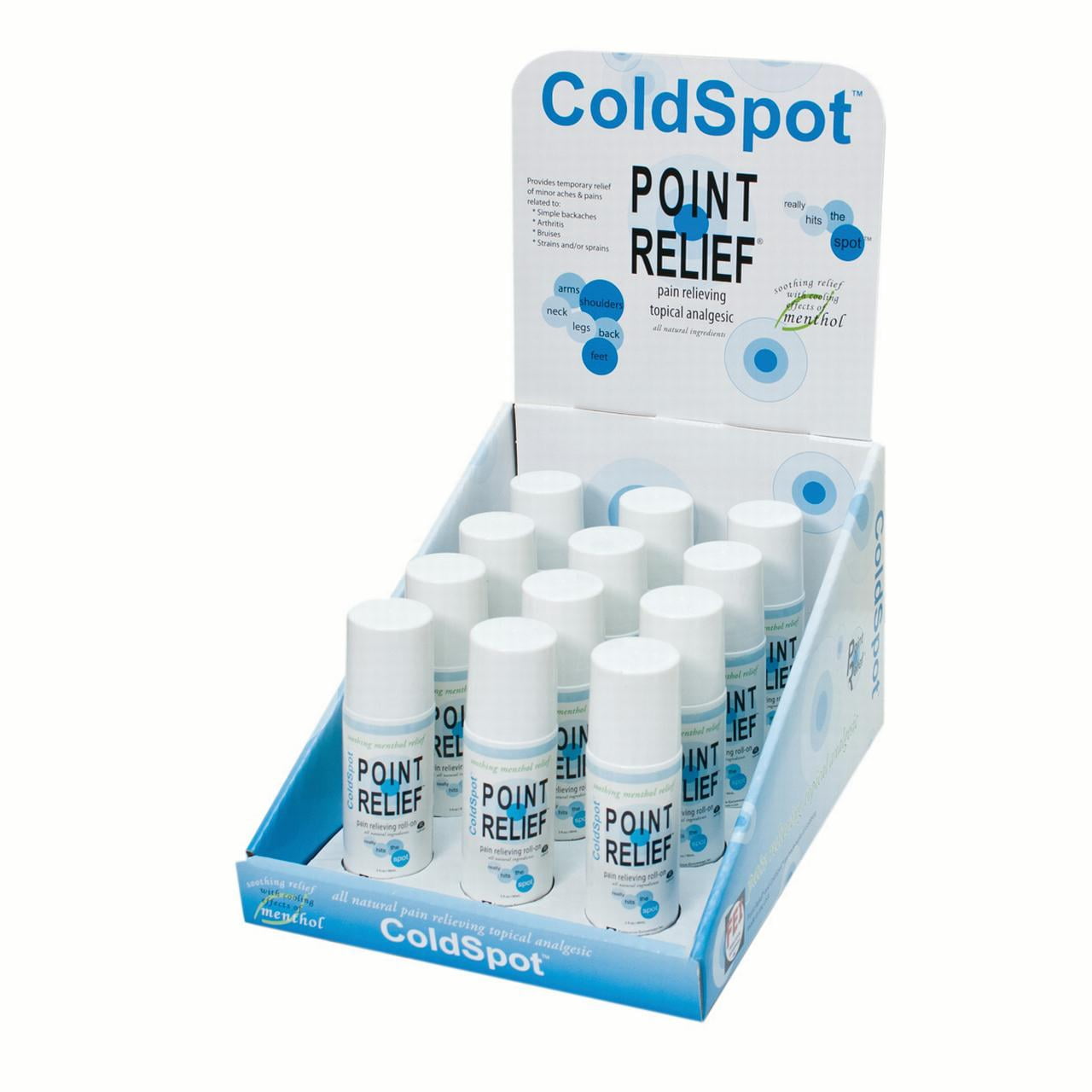 Point Relief ColdSpot roll-on, 3 ounce, 12 pc dispenser w/display box ...