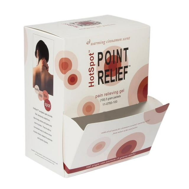Point Relief HotSpot gel, 5 gram packet, 10 dispenser w/100 each ...
