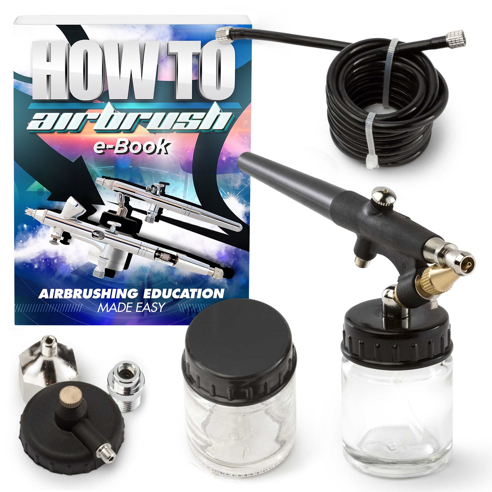 PointZero Painting 22cc Siphon-Feed Single-Action Airbrush Set with ...