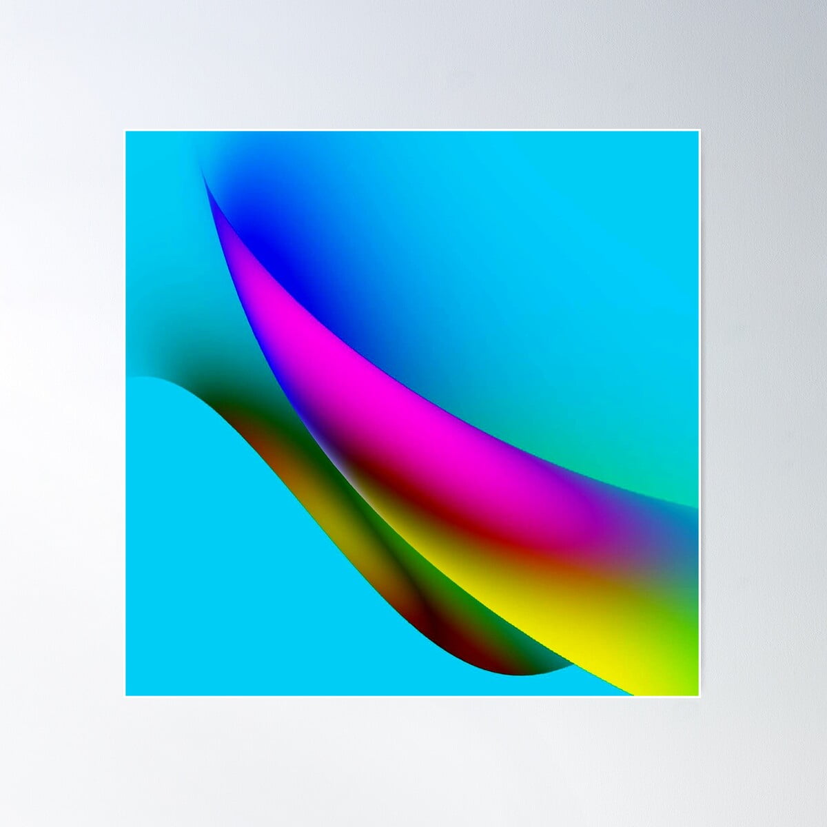 Pointed Abstract Neon Colors Poster Wall Art, Modern Wall Decor For ...