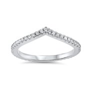 Stackable Pointed Tiara Cubic Zirconia Ring Sterling Silver 925 ...