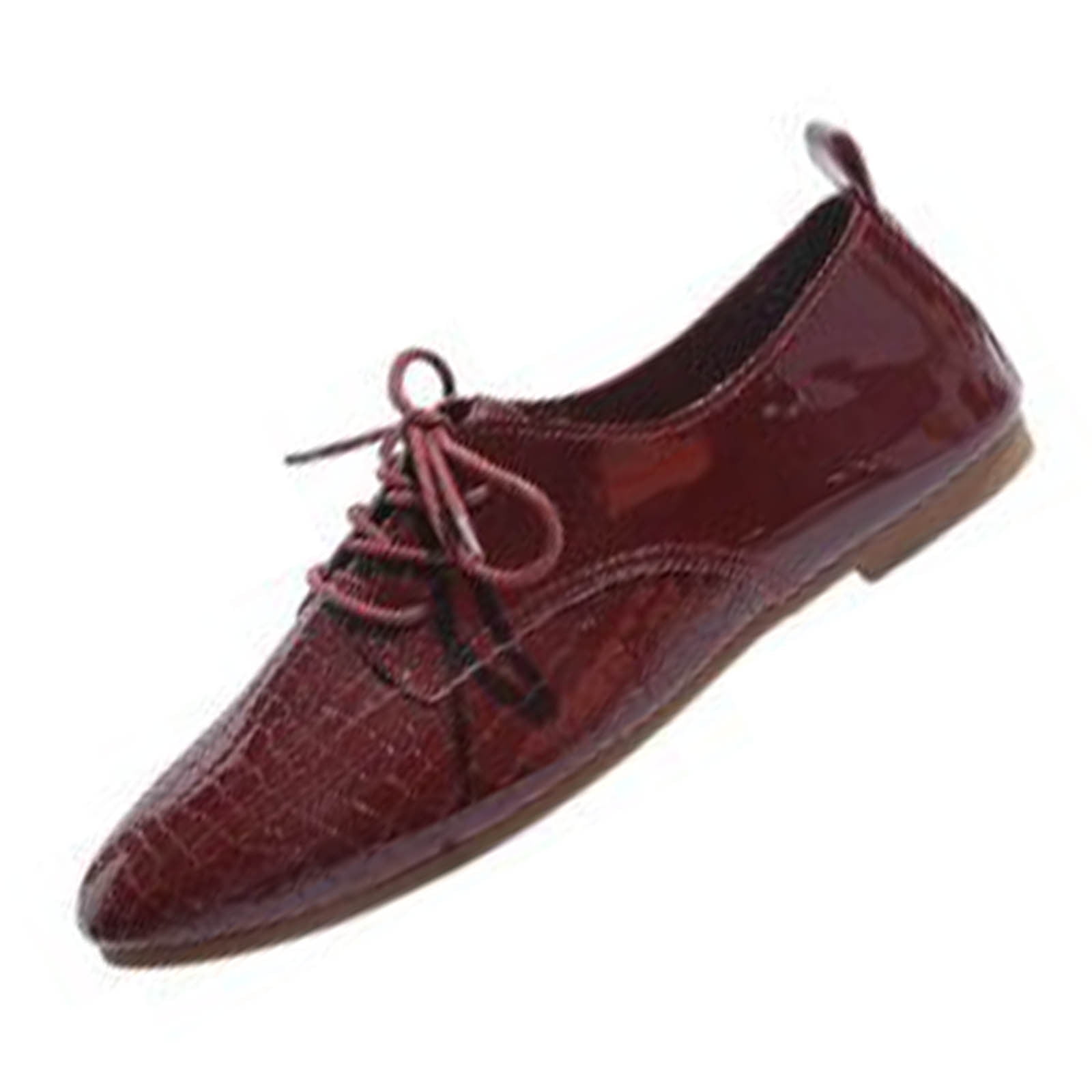Pointed Toe Shoes For Women With Red Glossy Texture Upper Adjustable ...