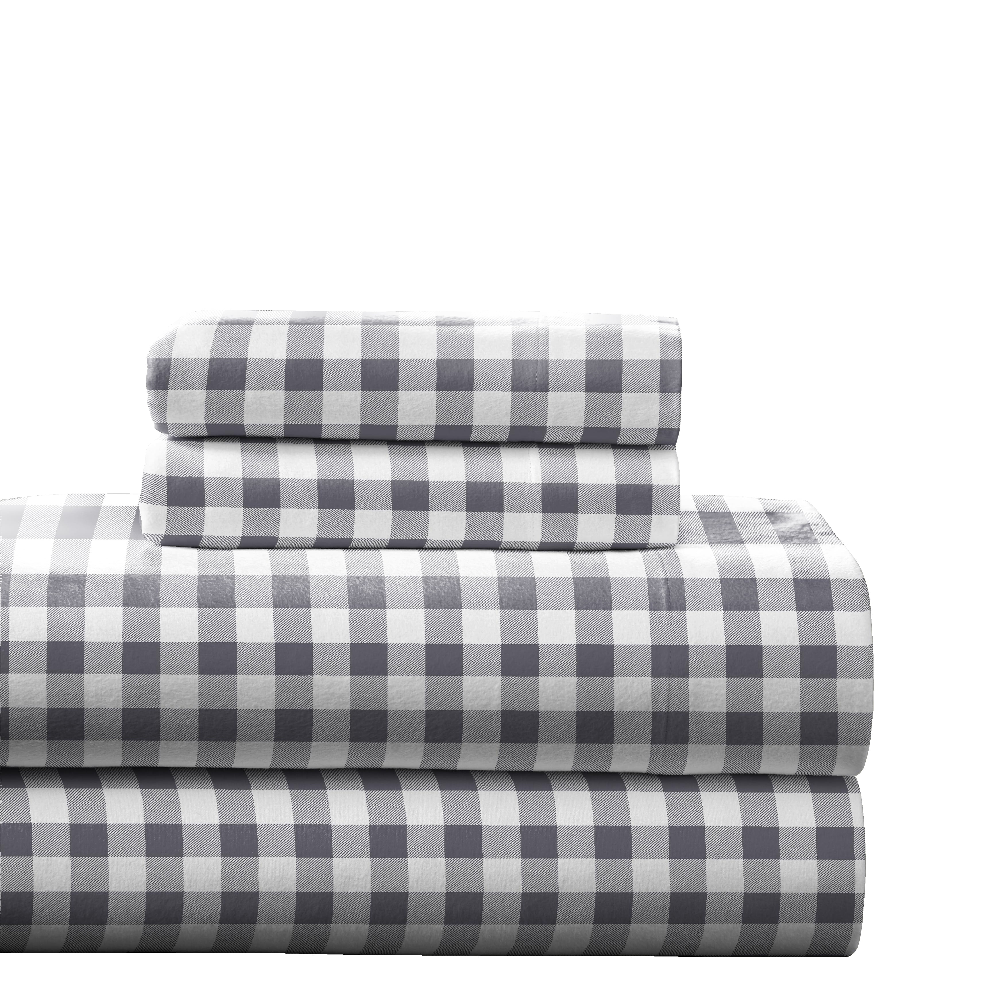 Pointehaven 180 GSM 100% Cotton Grey Checkerboard Printed Flannel Deep ...