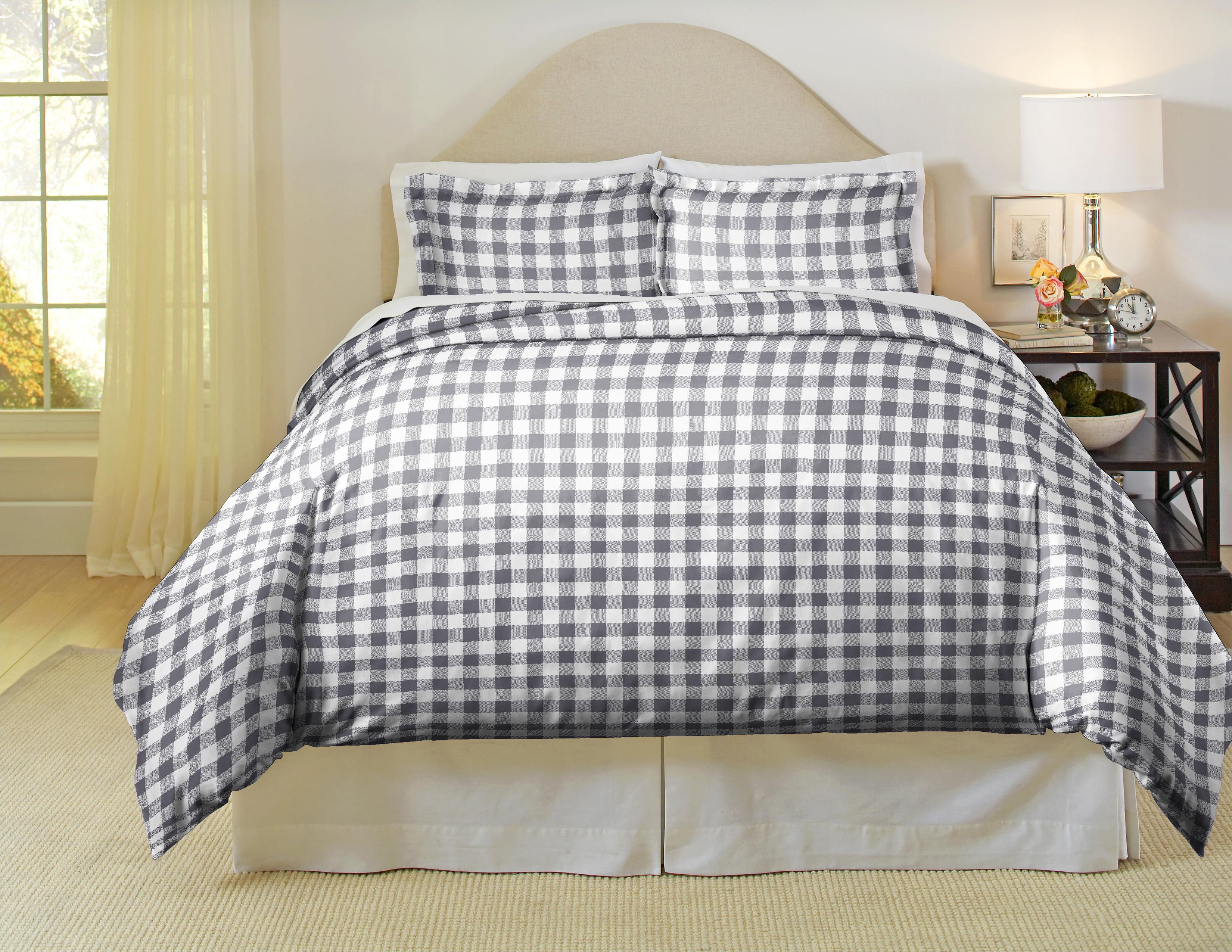 Pointehaven 180 GSM Grey Checkerboard 100% Cotton Heavy Weight Flannel ...