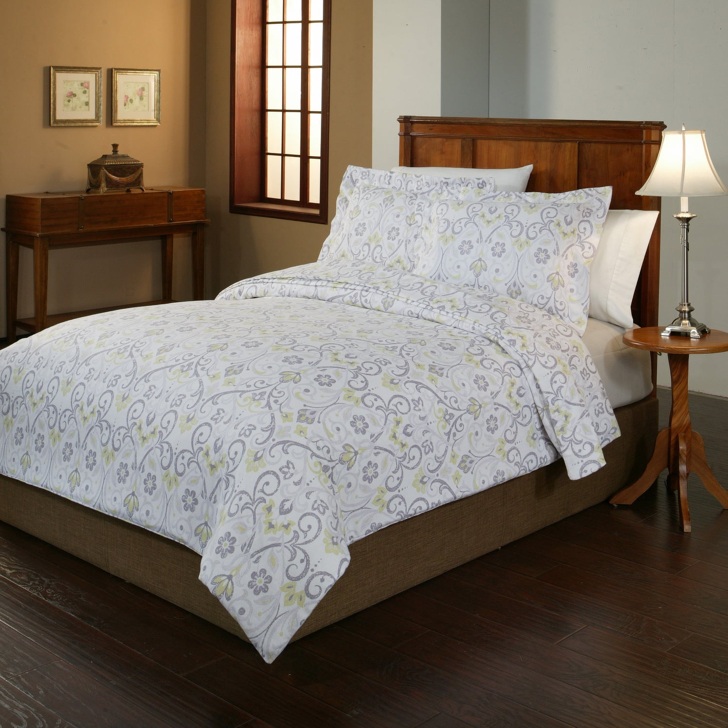 Pointehaven 200 GSM Meadow 100% Cotton Heavy Weight Flannel 3 pc Duvet ...