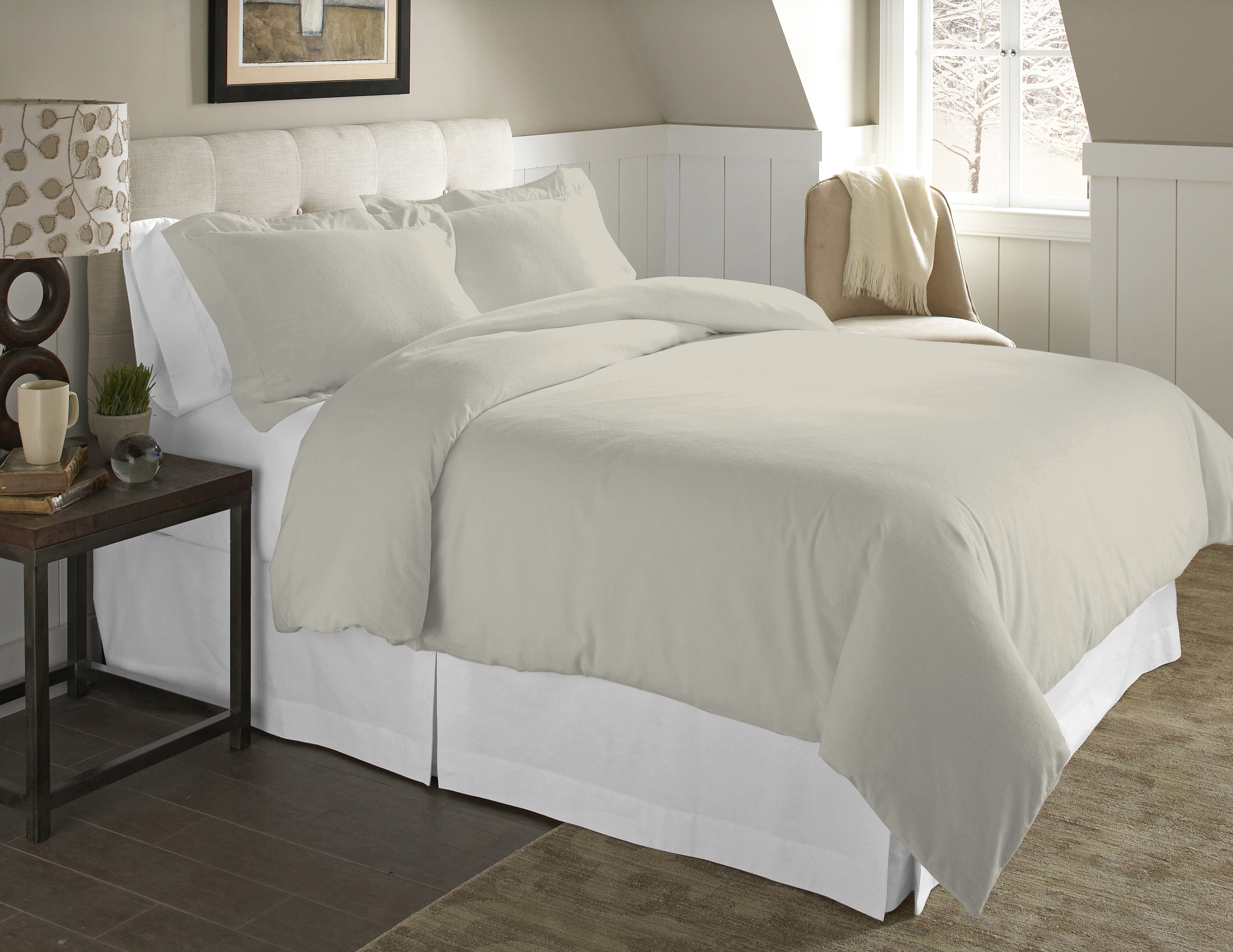 Pointehaven 200 GSM Silvery Grey 100% Cotton Heavy Weight Flannel 3 pc ...