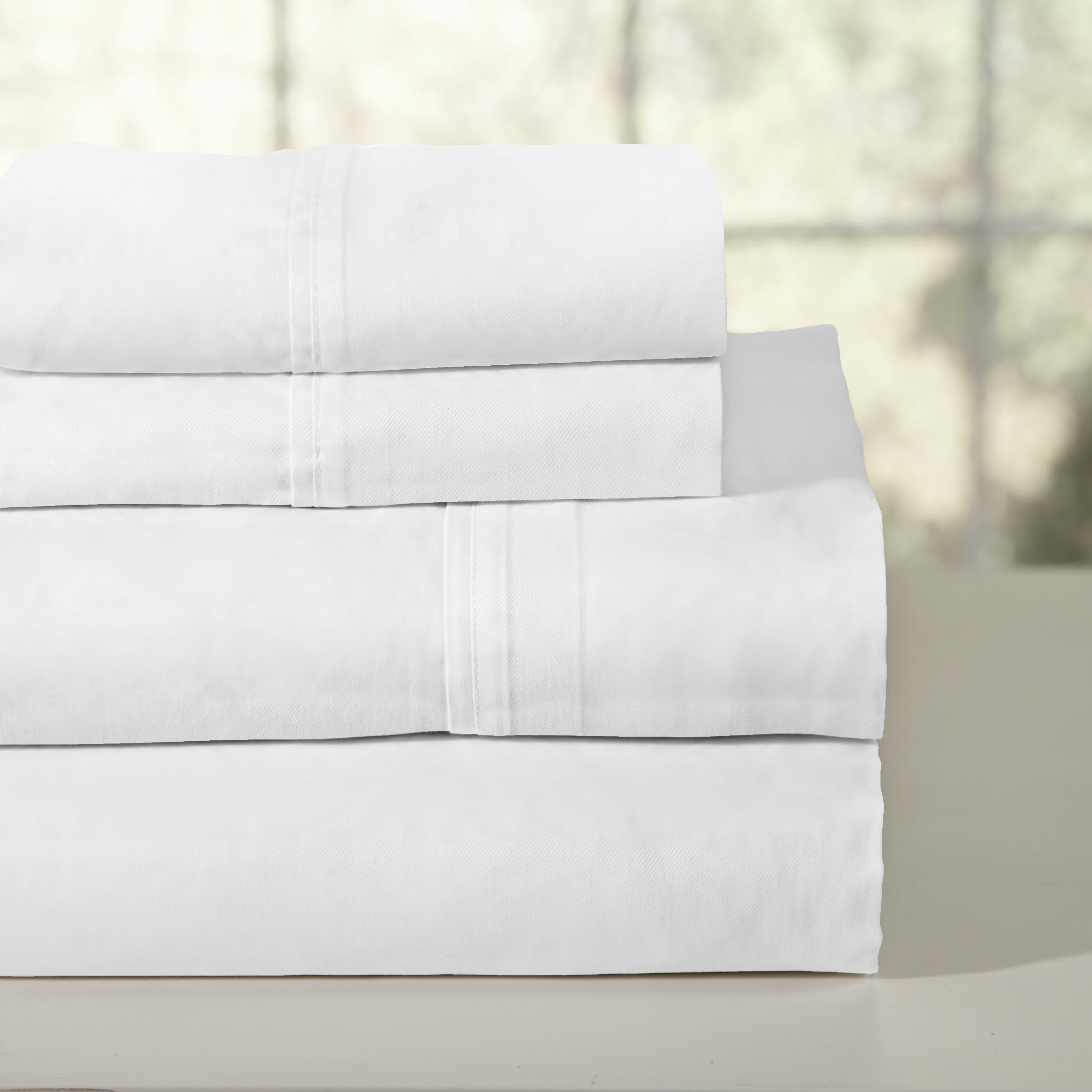 Pointehaven 200 Thread Count Combed Cotton Percale Full Sheet Set ...