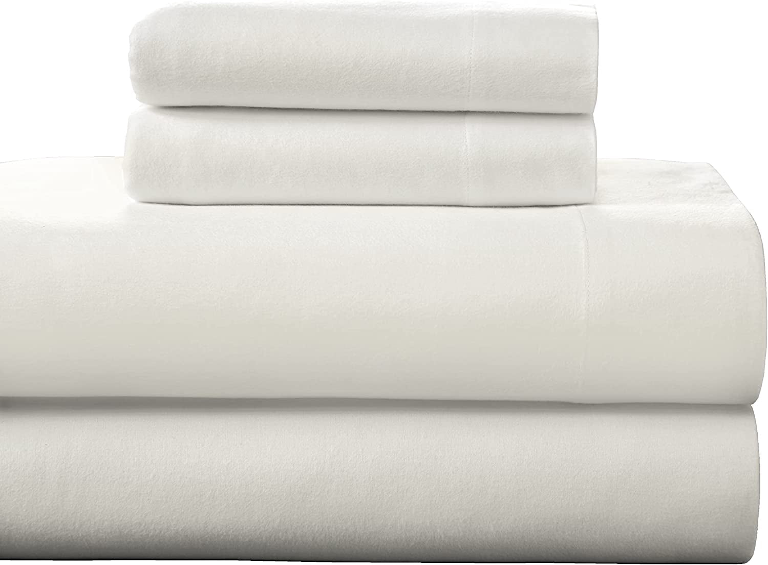 Pointehaven Flannel 170 GSM Sheet Set,Queen White - Walmart.com