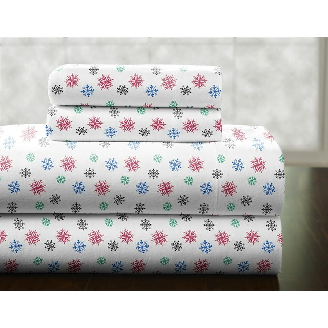 Pointehaven Heavy Weight 100% Cotton Snowflakes Multi Printed 170 GSM ...