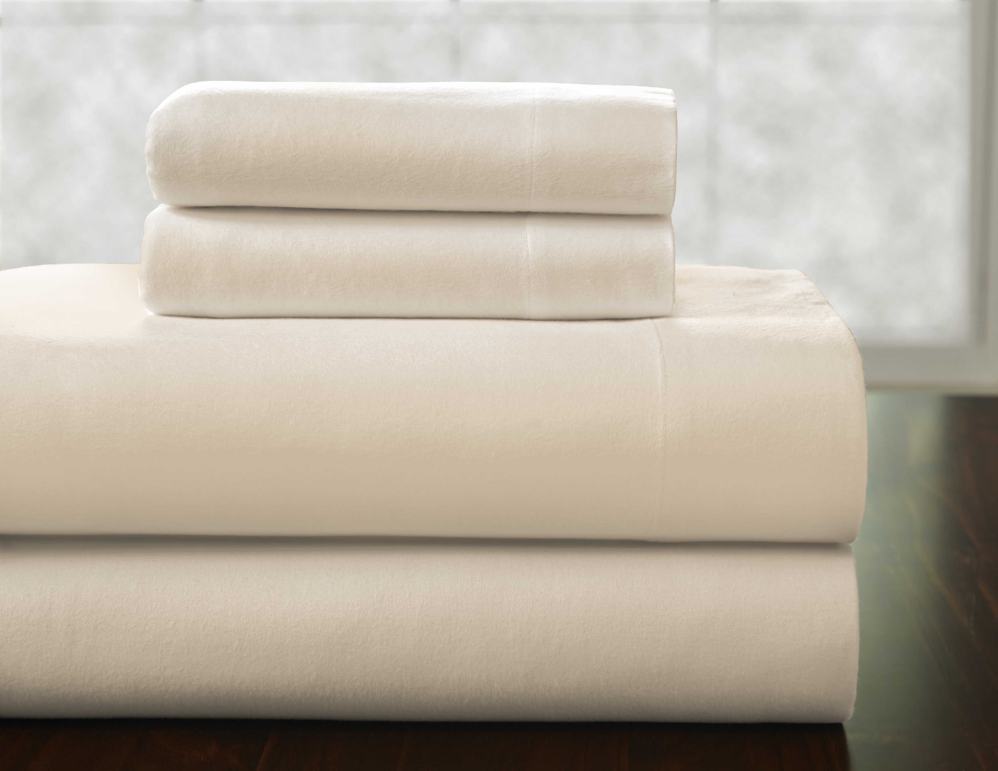 Pointehaven Heavy Weight Solid Flannel 100-Percent Cotton Sheet Set ...