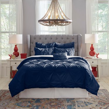 BNM Cotton Blend Vintage Medallion Bedspread Set, King, Cerulean Blue ...