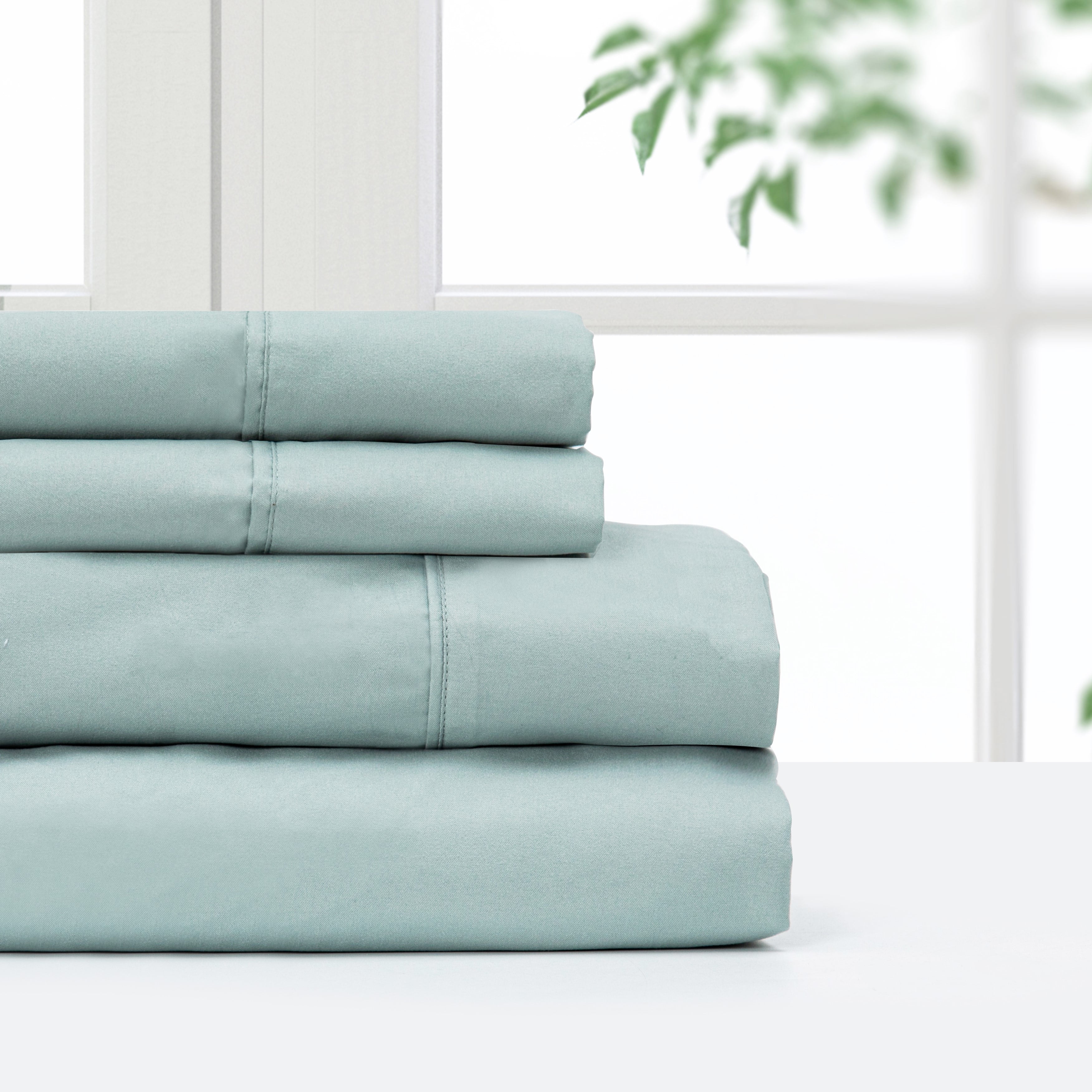 Pointehaven Microfiber Printed and Solid Luxury sized Sheet Set Twin Extra Long - Sage - Walmart.com