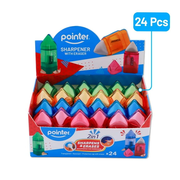 Pointer Manual Pencil Sharpeners, Rocket-Shaped, Single Hole, Double 2 ...