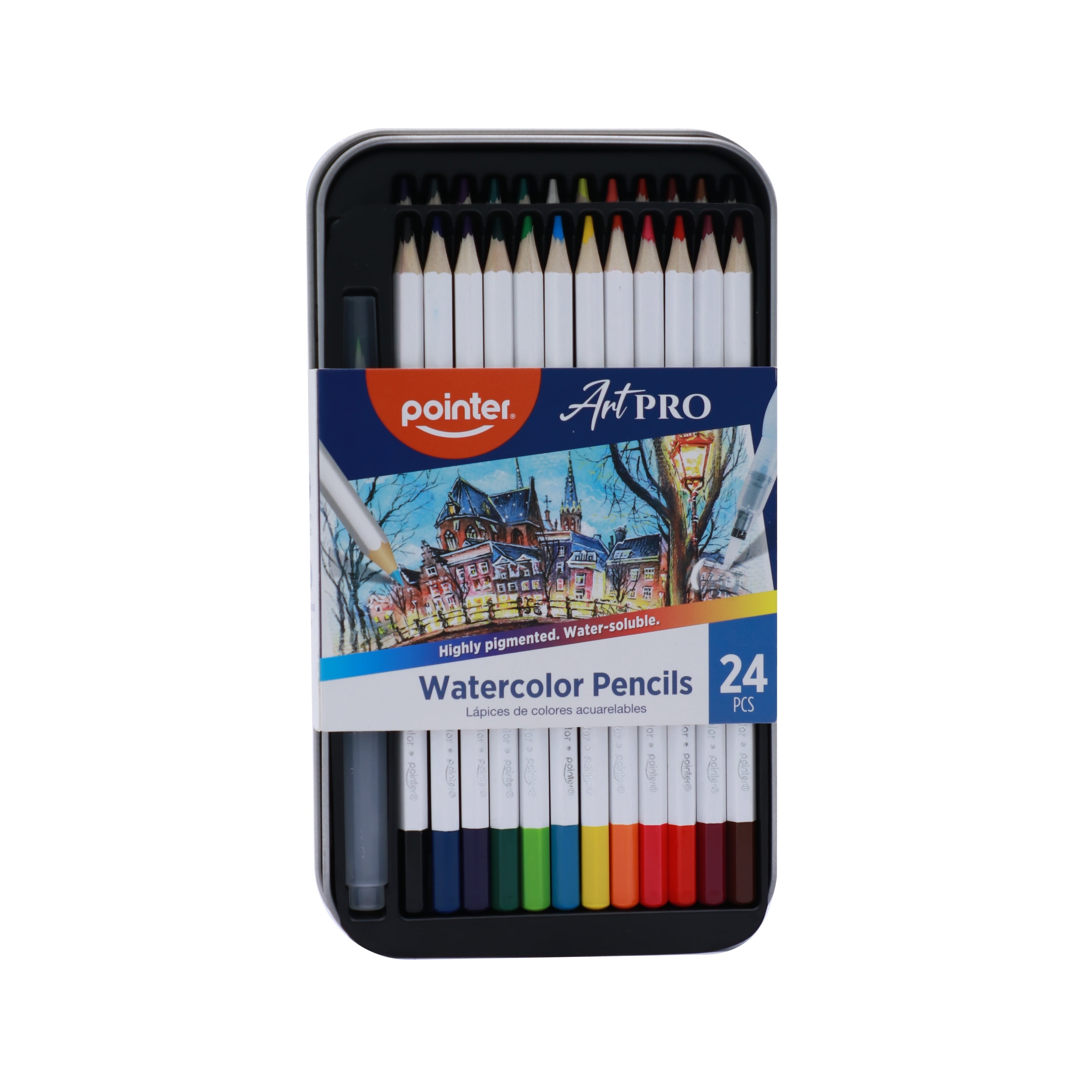Pointer Art PRO Watercolor Pencils Set, 24 Count, Highly Pigmented ...