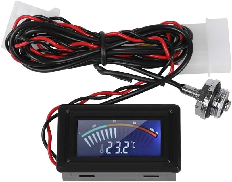 Pointer Display Thermometer with Probe, PC G1/4 Thread Water Cooling ...