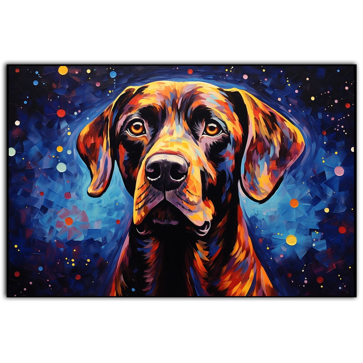 Pointer Dog Canvas Prints of Starry Night Paintings Reproduction Post ...