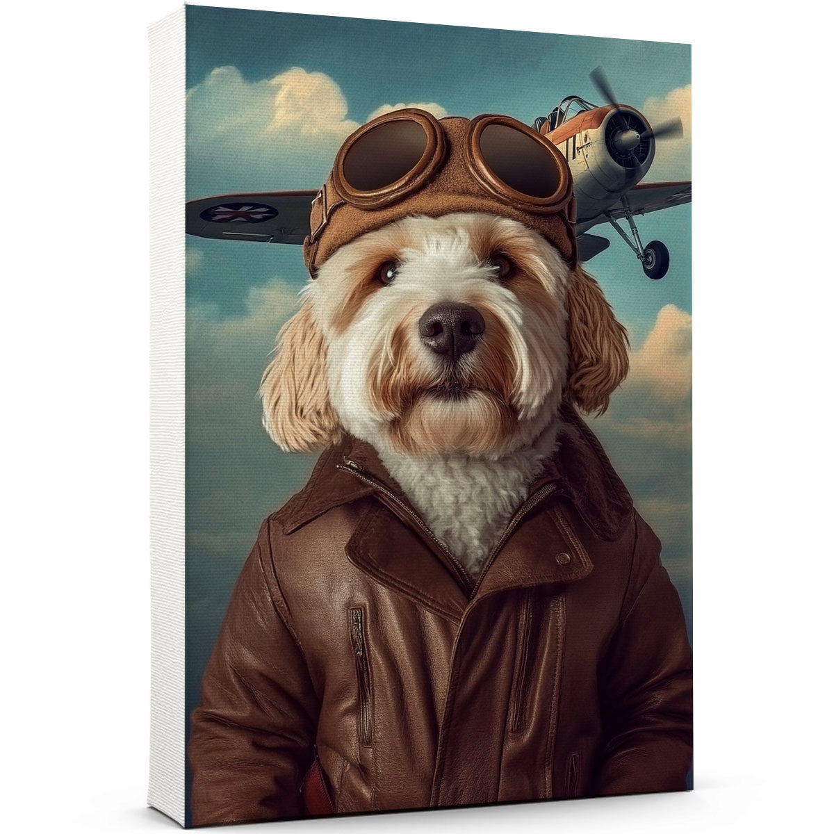 Pointer Dog Pilot Wall Art, Pet Art, Funny Dog Poster 8x12in, Pilot Pet ...