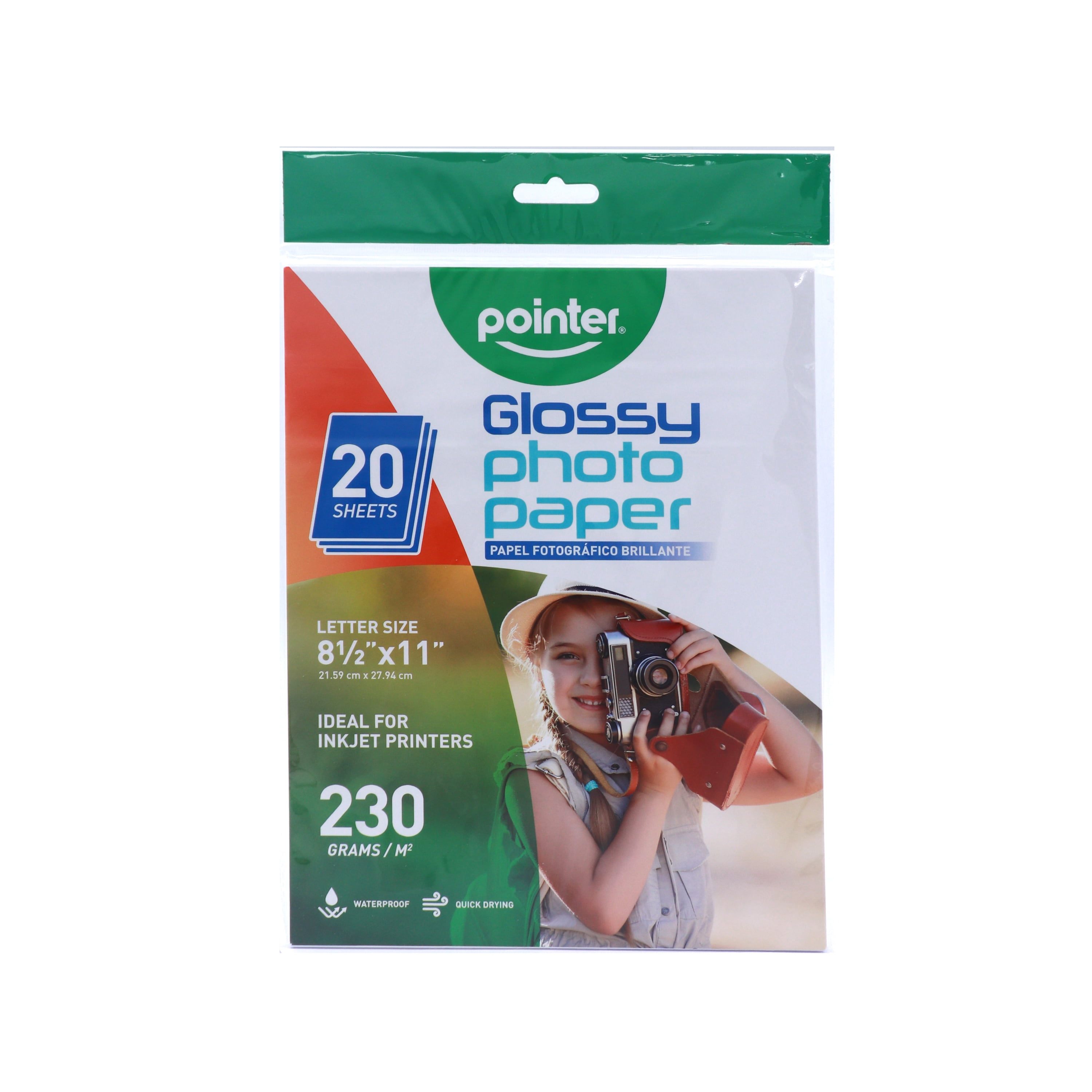 Pointer Acid-Free Glossy Photo Paper for Inkjet Printers, 8.5 x 11 in ...