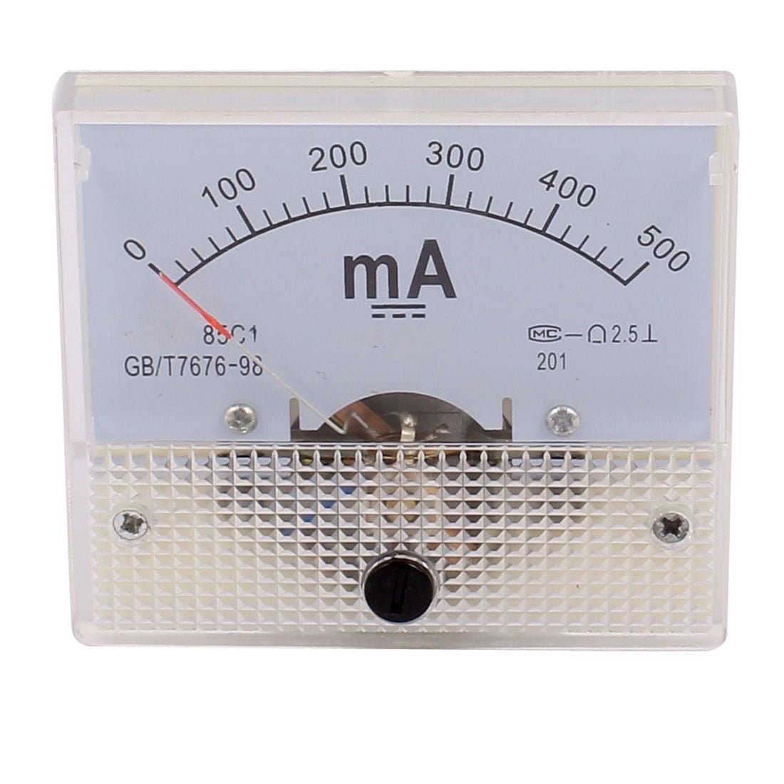 Pointer Needle DC 0-500mA Rectangle Panel Current Analog Gauge Tester ...