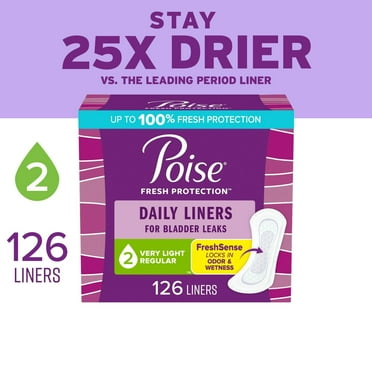 Poise Light Absorbency, Long Length Bladder Control Pad, Female ...