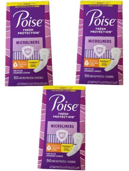 Poise Daily Microliners, Incontinence Panty Liners, 1 Drop Lightest ...