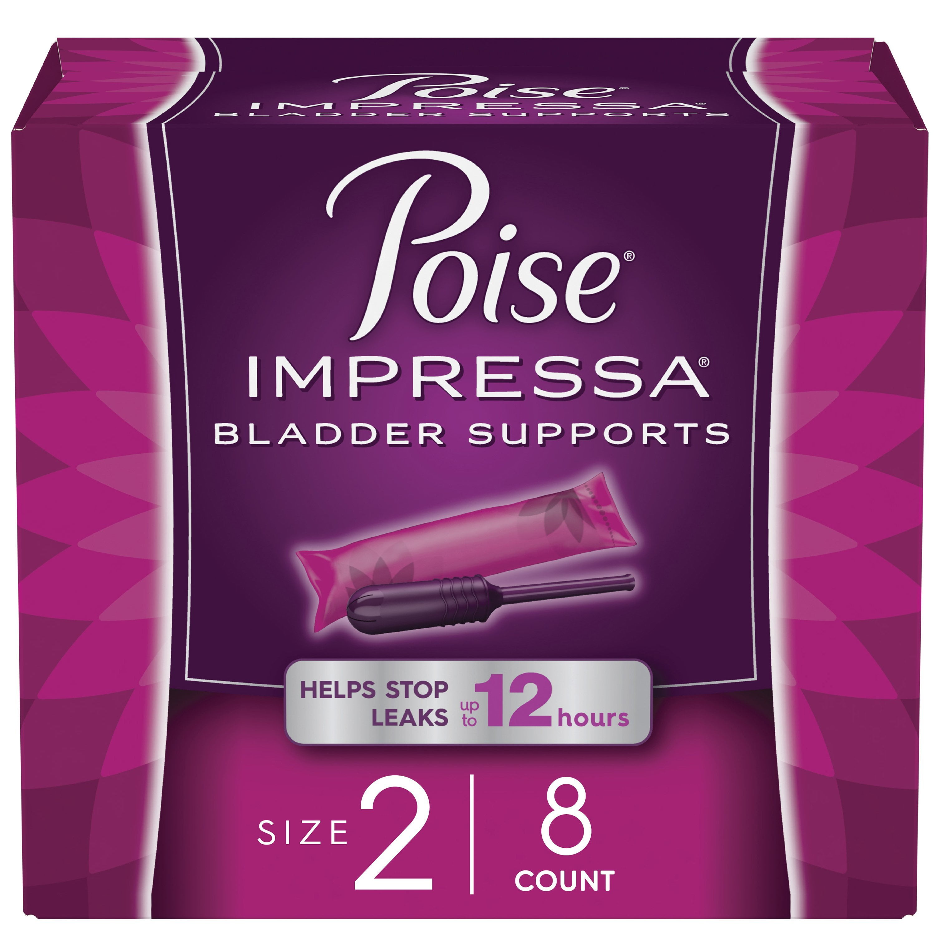 Poise Impressa Incontinence Bladder Supports for Women, Size 2, 8 Count ...