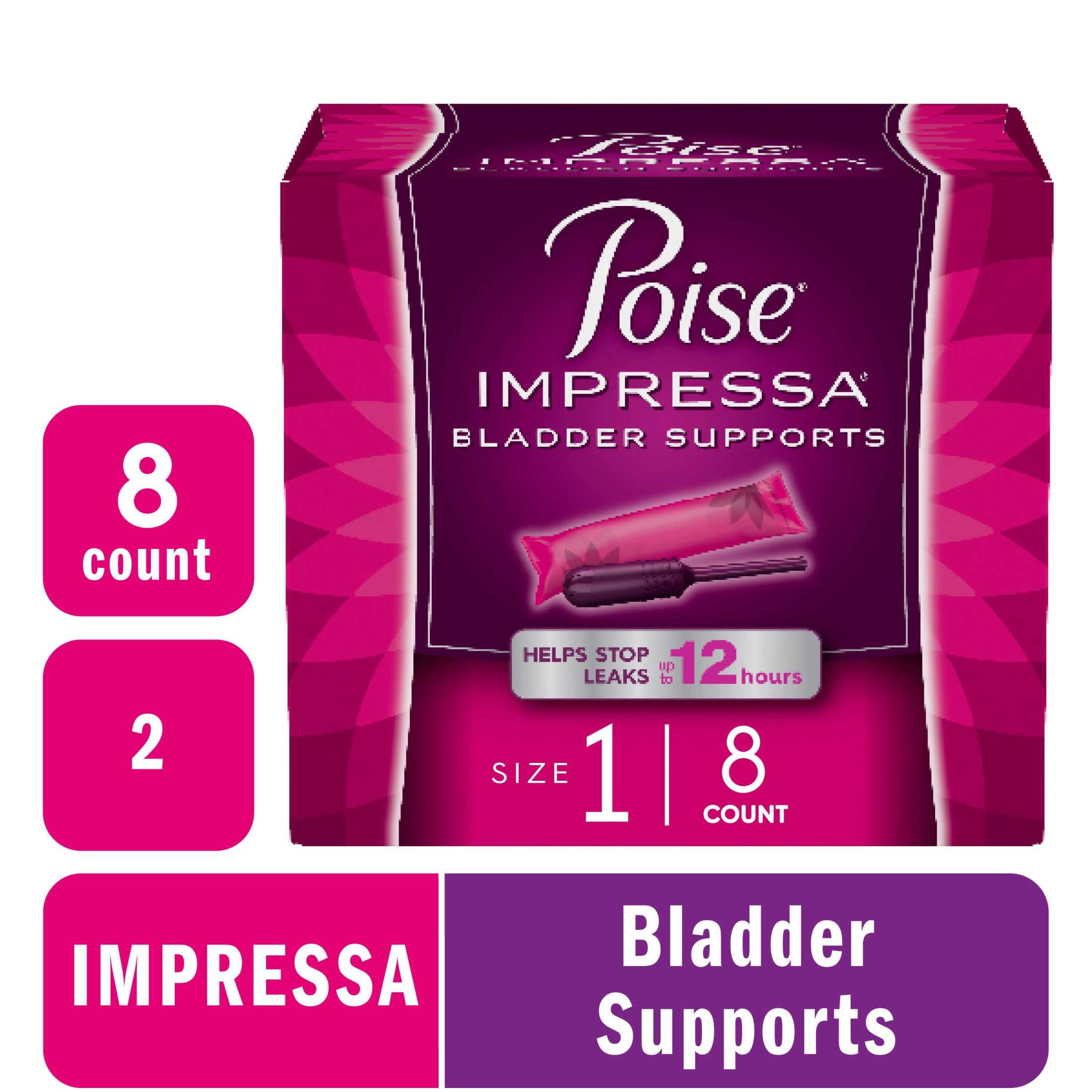 Poise Impressa Women's Incontinence Bladder Support for Women, Size 2 ...