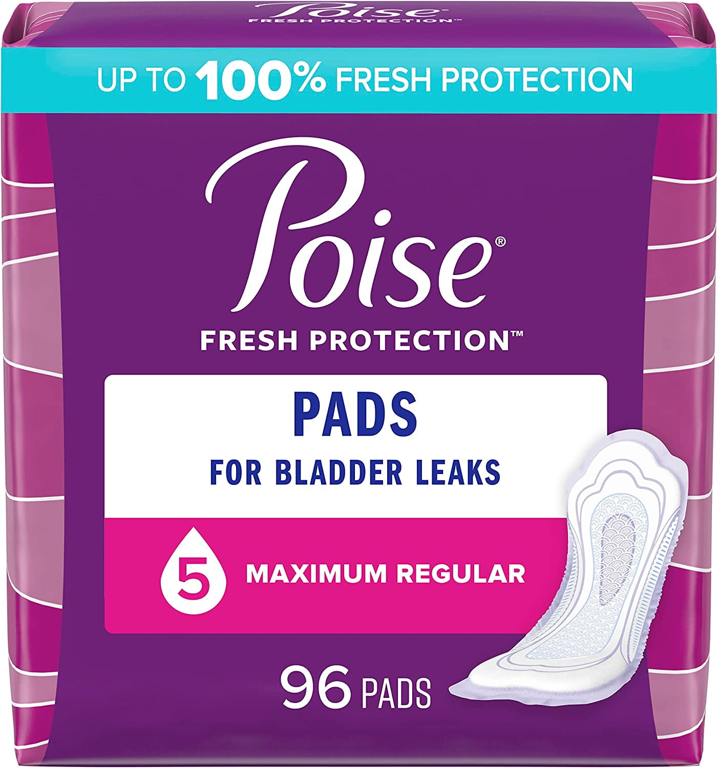 Poise Incontinence Pads for Adults, Daily Use, Maximum Absorbency ...