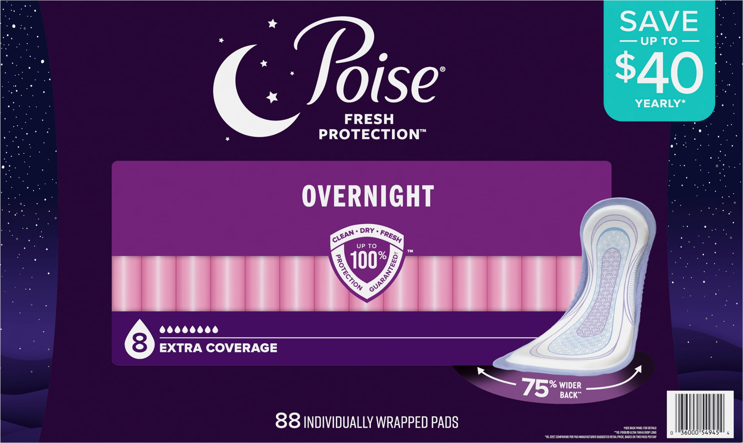 Poise Incontinence Pads & Postpartum Incontinence Pads, 8 Drop ...