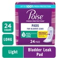 Poise Incontinence Pads for Women, 3 Drop Light Absorbency, Long Length ...